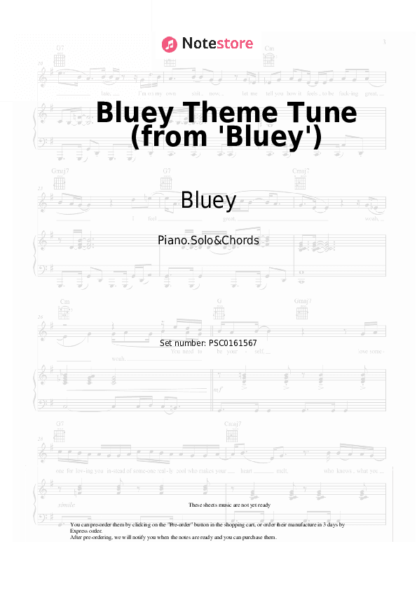 Bluey Theme Tune (from 'Bluey') - Bluey, Joff Bush Piano Sheet Music ...