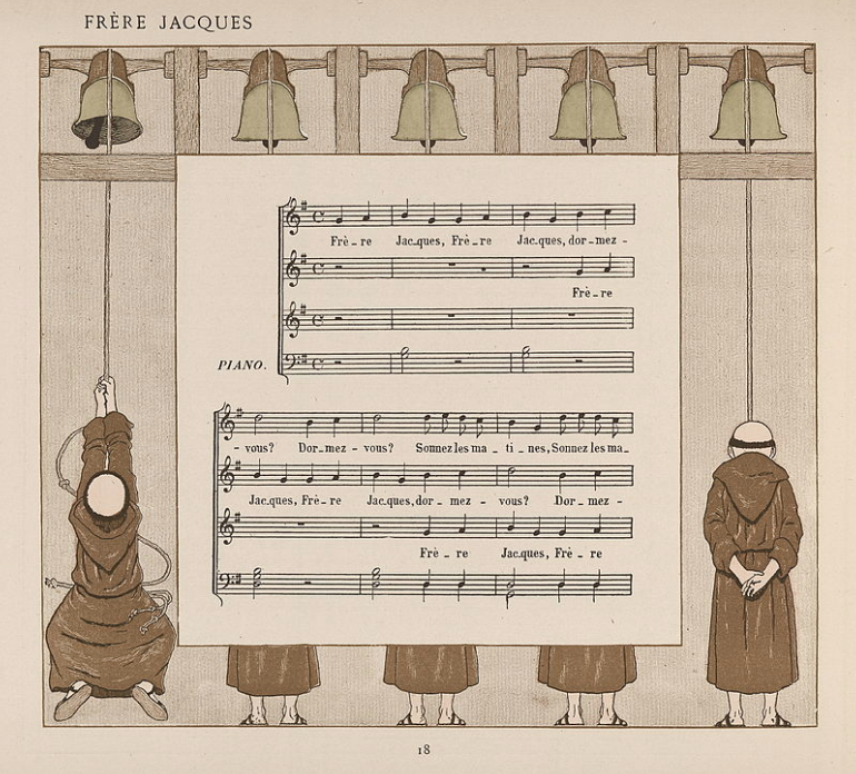 French folk songs - Frere Jacques (Brother John) sheet music for piano ...