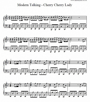 Modern Talking - Cherry Cherry Lady sheet music for piano download ...