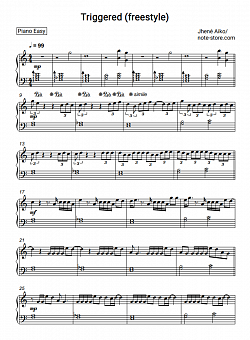 Jhené Aiko - Triggered (freestyle) sheet music for piano download ...
