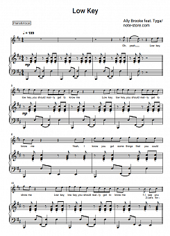Ally Brooke, Tyga - Low Key sheet music for piano download | Piano ...