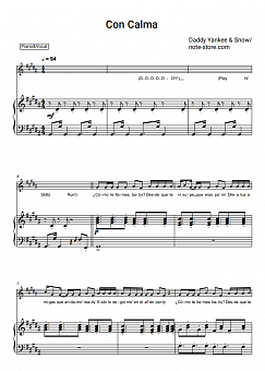Daddy Yankee, Snow - Con Calma sheet music for piano download | Piano ...