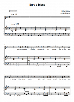 Billie Eilish - bury a friend sheet music for piano download | Piano ...